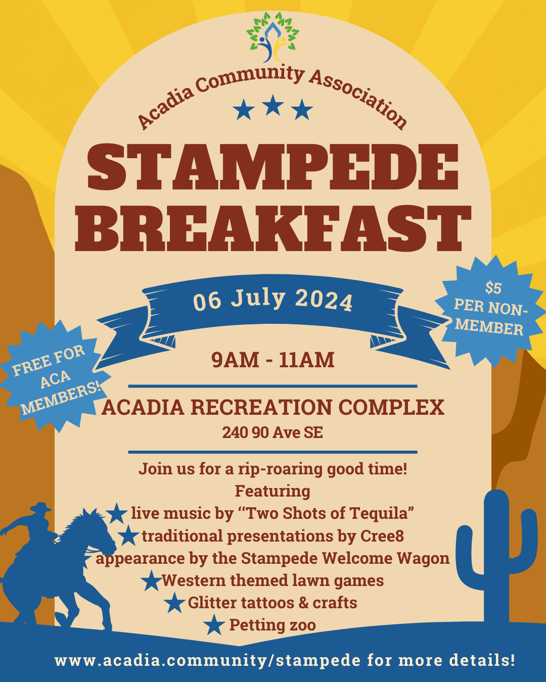 Acadia Community Pancake Breakfast - Stampede Breakfast 2025